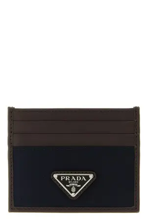 Prada Nylon Leather Cardholder - Blue