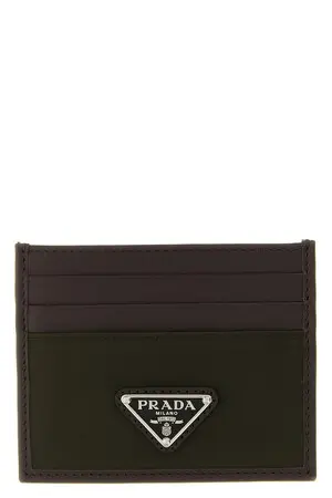 Prada Nylon Leather Cardholder - Green