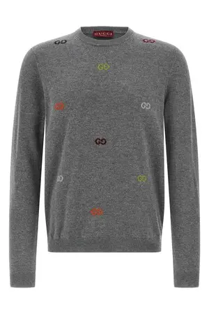 Gucci Gg Intarsia Sweater - Gray