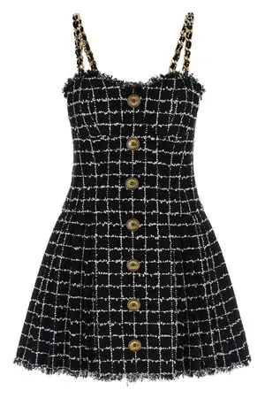 Balmain Check Tweed Mini Dress
