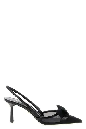 Prada Mesh Slingback Shoes With Bow