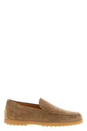 TOD'S Suede Pantofola Loafers - Beige