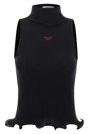 Fendi Ruffled Top - Black