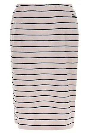 ROTATE BY BIRGER CHRISTENSEN Striped Stretch Cotton Midi Skirt