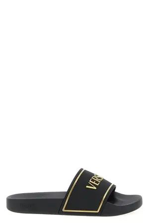 Versace Logo Slide - Black