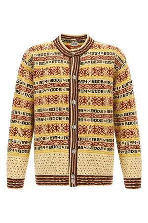 BODE Marzipan Jacquard Wool Cardigan - Multi