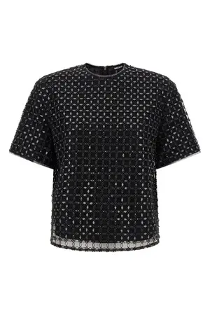 ROTATE BY BIRGER CHRISTENSEN Beaded Oversize' Top - Black