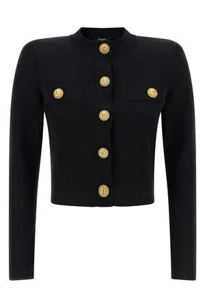 Balmain Cropped Cardigan - Black