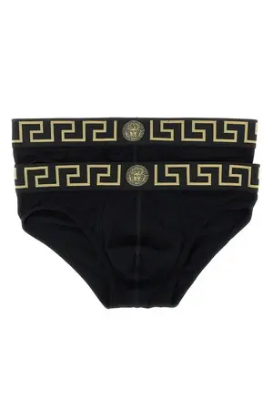 Versace Greca' 2-pack Briefs Set - Black