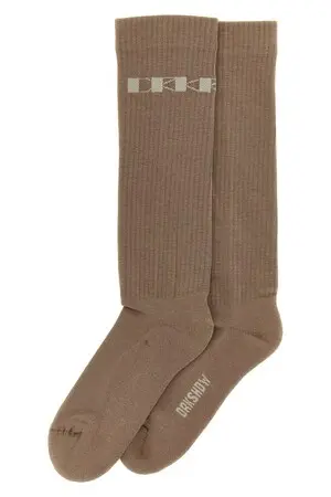 Rick Owens Jacquard Logo Socks - Beige