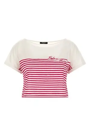 Balmain Marinière' T-shirt - Fuchsia