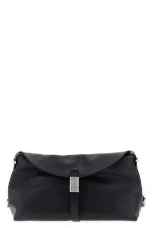 Pinko Leather Saddle Baguette Shoulder Bag - Black