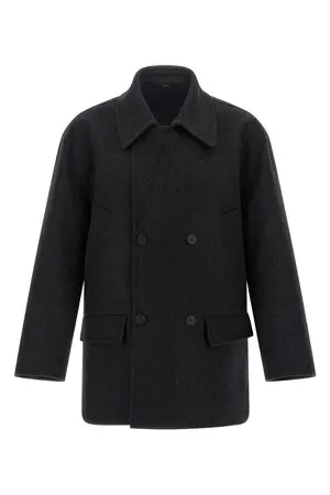 Fendi Felt Wool Coat - Gray