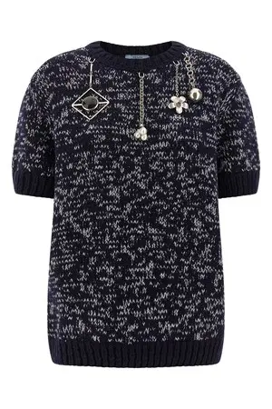Prada Virgin Wool Pendant Sweater