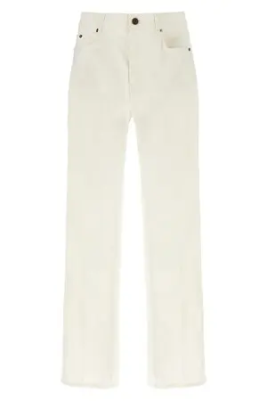 Balmain High Waist Cotton Denim Jeans