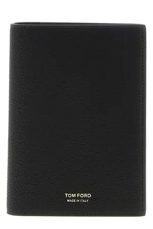 TOM FORD Hammered Passport Holder - Black