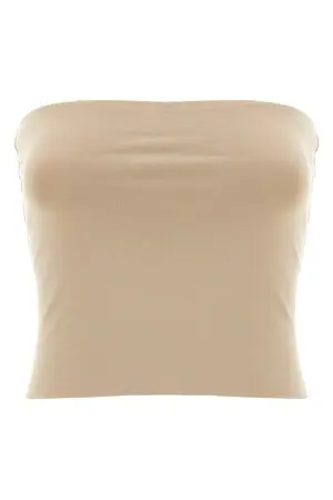 Brunello Cucinelli Stretch Cotton Bandeau Top - Beige