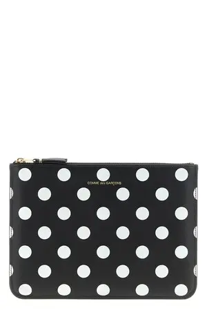Comme Des Garçons Polka Dots Printed' Wallet - White/black
