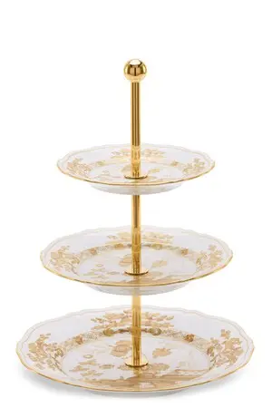 GINORI 1735 Three-storey Riser 'oriente Italiano' ⌀ 26,5 Cm - Gold