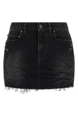 Balenciaga City Denim Skirt - Black