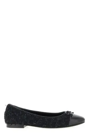 Tory Burch Bouclé Tweed Cap-toe Ballerina Flats