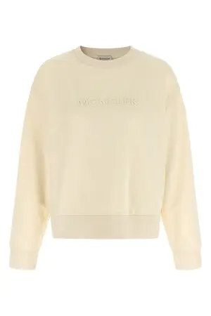 Moncler Embroidered Logo Cotton Sweatshirt - Beige