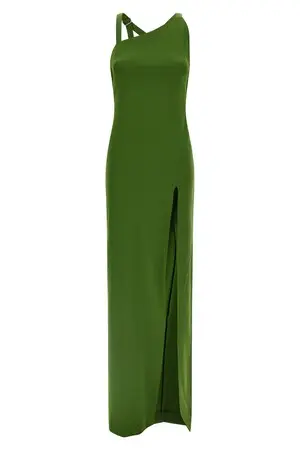 Attico Viscose And Silk Blend Maxi Strap Dress