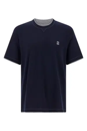 Brunello Cucinelli Double Layer T-shirt - Blue