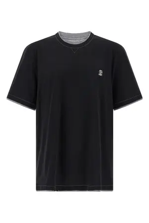 Brunello Cucinelli Double Layer T-shirt - Black