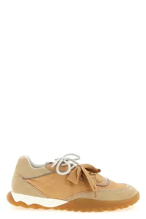 Pinko Gea 02 Suede And Leather Sneakers - Beige