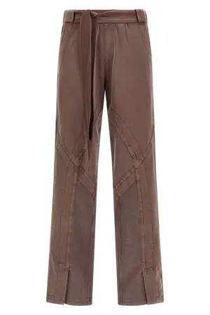 Attico Front Split Fleece Pants - Brown