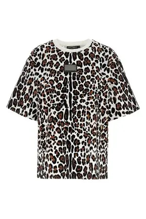 Dolce & Gabbana Animal Print Logo Plaque T-shirt