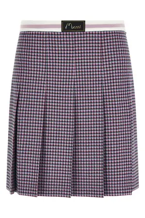 Marni Houndstooth Miniskirt - Purple