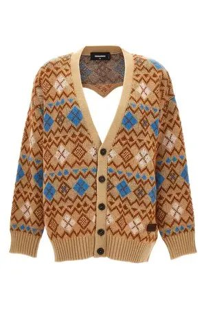 Dsquared2 Heart Vintage Shetland' Cardigan - Multi