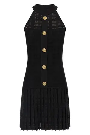 Balmain Tartan Knit Dress - Black