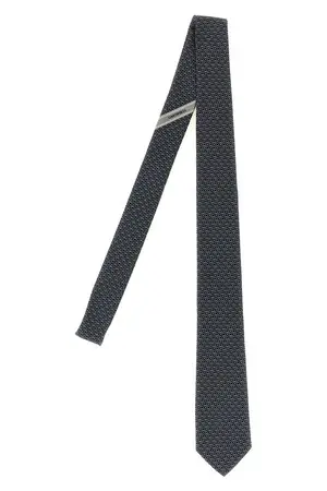FERRAGAMO Biella Silk Neck Tie - Black
