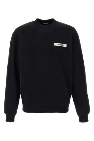 Jacquemus Le Gros Grain Cotton Fleece Sweatshirt - Black