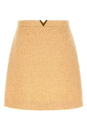 Valentino Garavani V Gold Mini Skirt - Beige