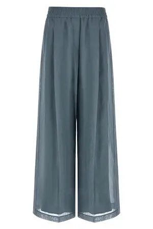 Brunello Cucinelli Cotton Organza Wide Leg Pants