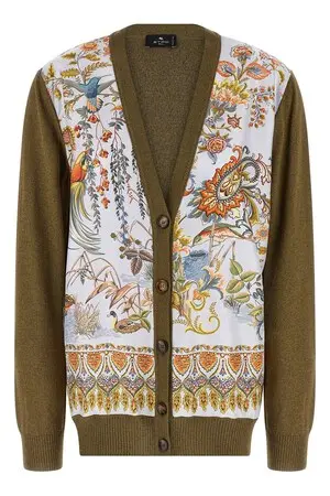 Etro Paisley Silk Insert Cardigan