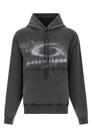 Balenciaga Washed Crayon Loop' Hoodie - White/black