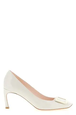 ROGER VIVIER Patent Leather Trompette Pumps - Gray
