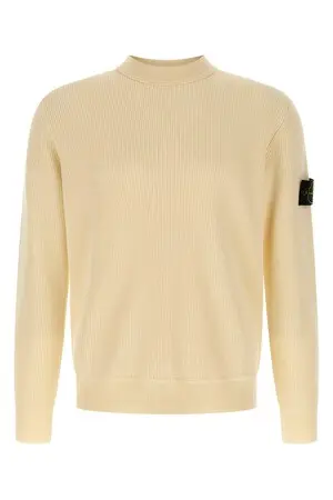 Stone Island Ribbed Cotton Pullover - Beige