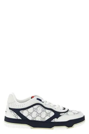 Gucci Re-web Hammered Leather Sneakers - Blue