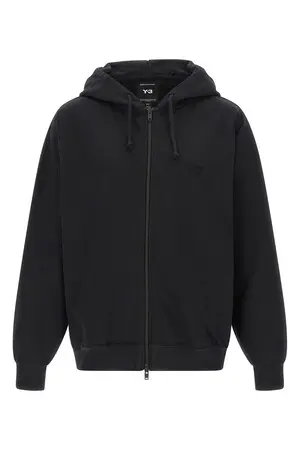 Y3 Brushed Terry Zip' Hoodie - Black