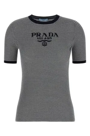 Prada Striped Silk T-shirt