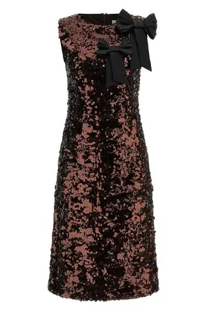 GANNI Velvet Sequins Straight Midi Dress