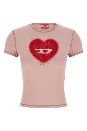 DIESEL® Cotton Stretch Jersey T-shirt - Pink