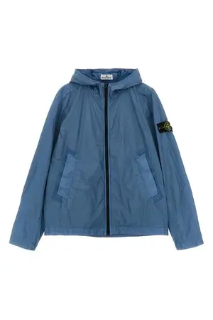 Stone Island Crinkled Effect Nylon Jacket - Blue