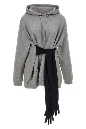 MAISON MARGIELA Hoodie Dress With Gloves - Gray
